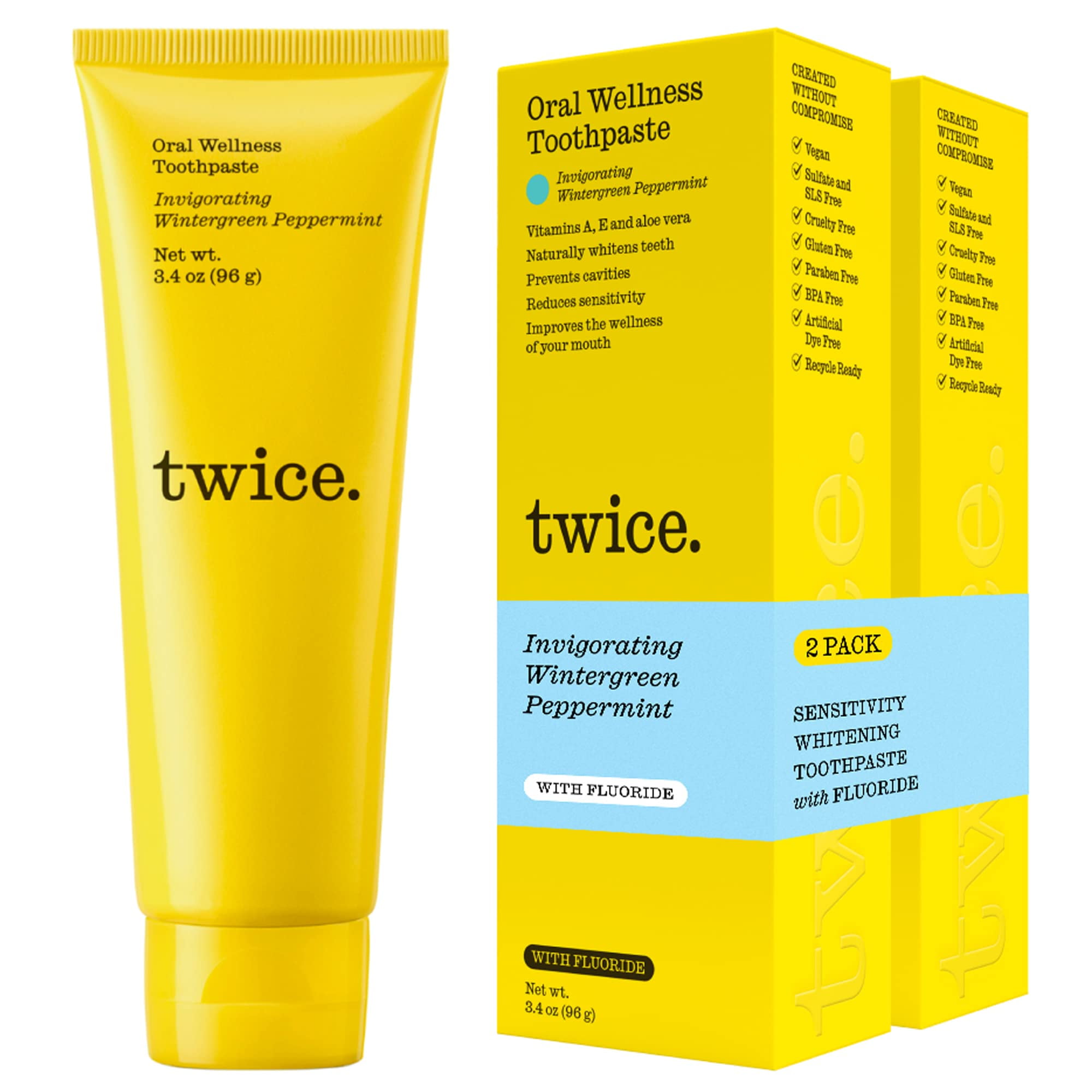 Twice Sensitive Teeth Whitening KEF16 Toothpaste - SLS Free with ...