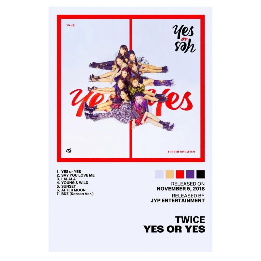 Twice Yes or Yes Album Cover Music Poster K-pop Home Decor For Living ...