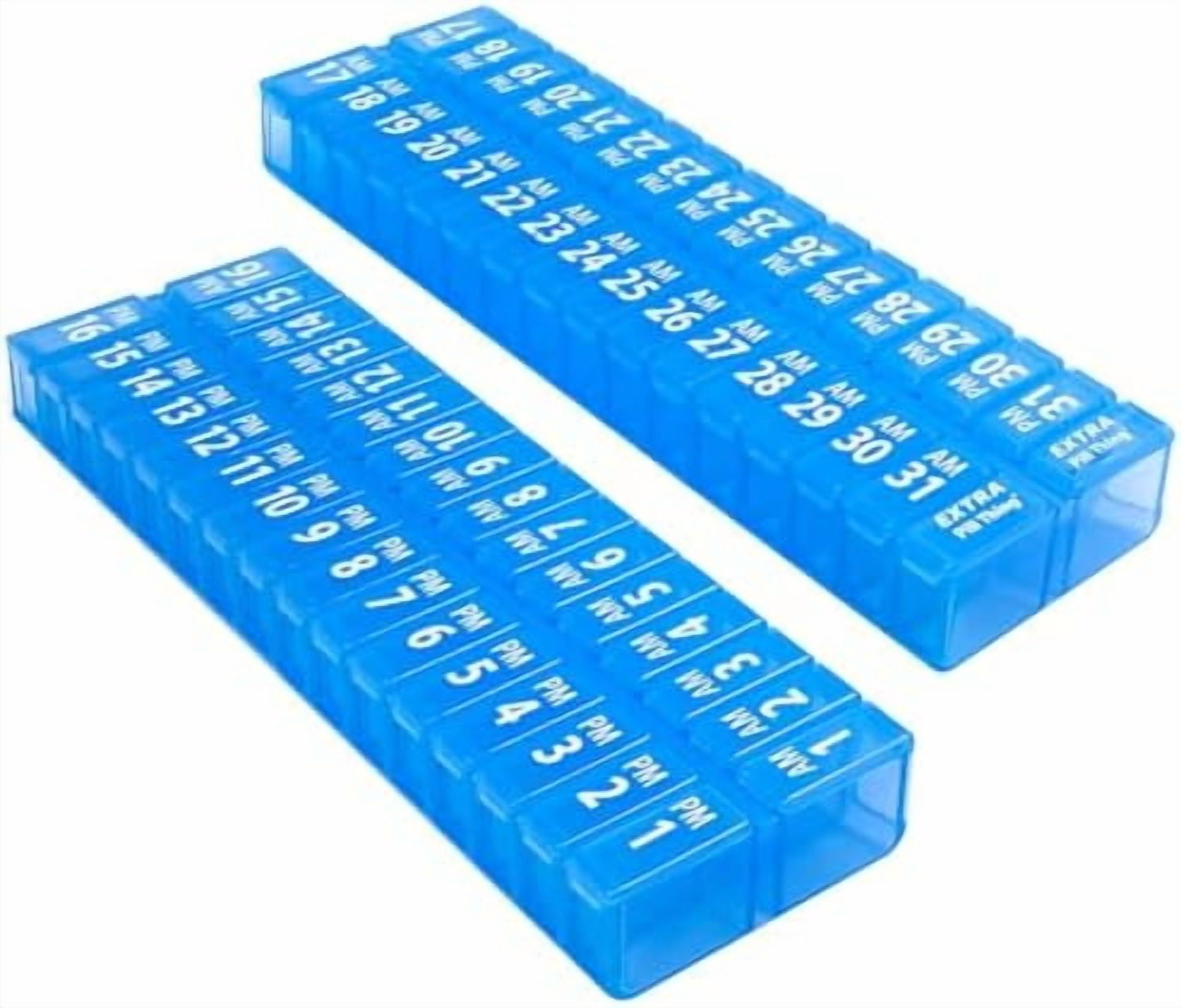 Twice-a-Day Monthly Large Pill Organizer Set - AM and PM Medication ...