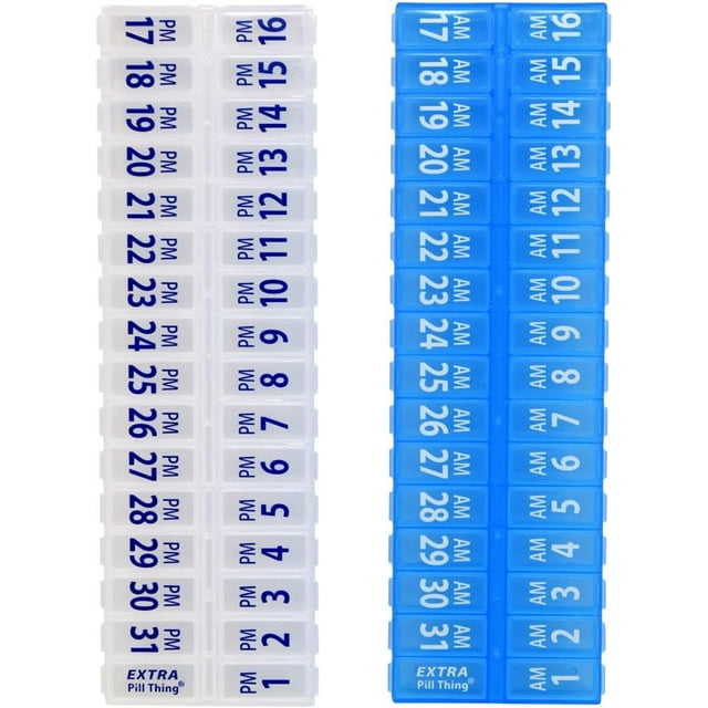 Walmart's Large AM/PM Pill Box Planner Set - 31 Days Morning & Night ...