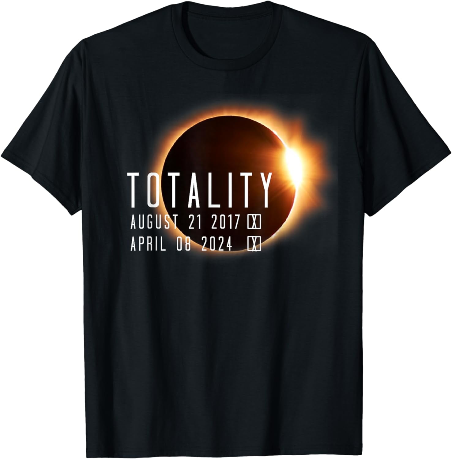 Twice in a Lifetime Totality Solar Eclipse 2017 & 2024 T-Shirt - Walmart.com