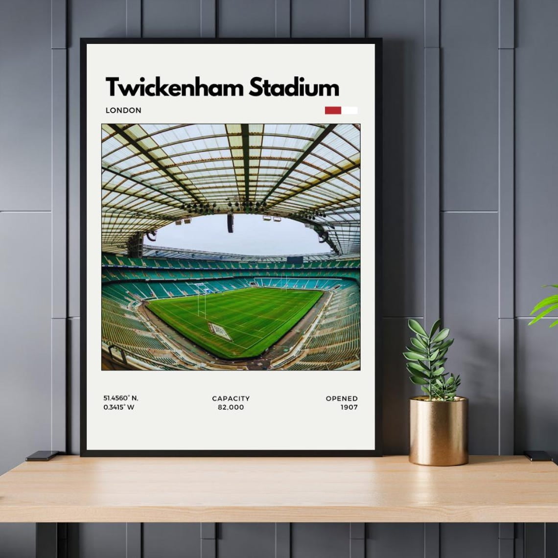 Twickenham Stadium - Home of England Rugby, Unframed Poster Size 12x18 ...