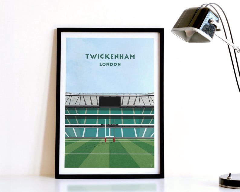 Twickenham Stadium London Poster - England Rugby Ground Wall Art - 8x12 ...