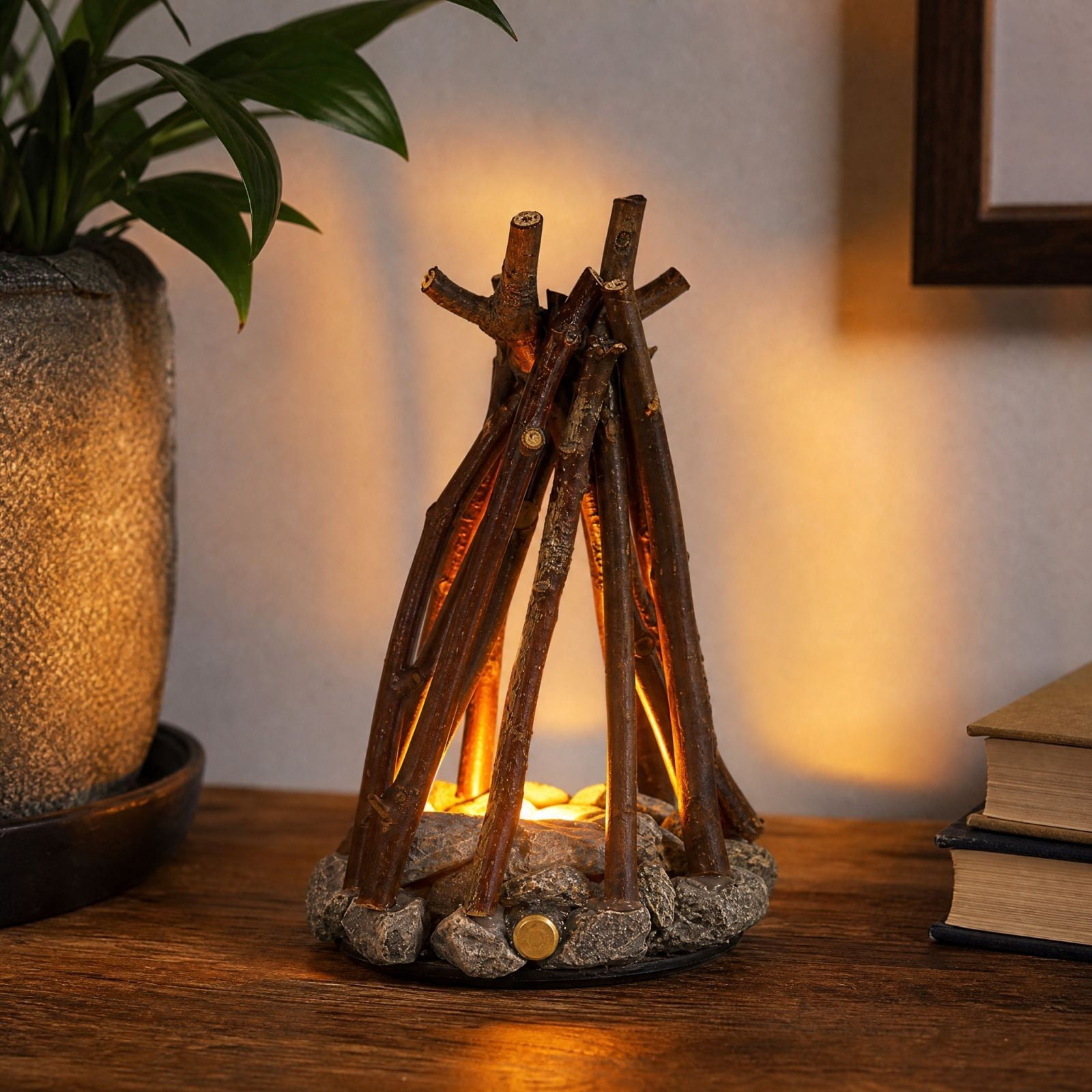 Twig LED Light Tabletop Ornament, Warm Light Decor with Battery ...