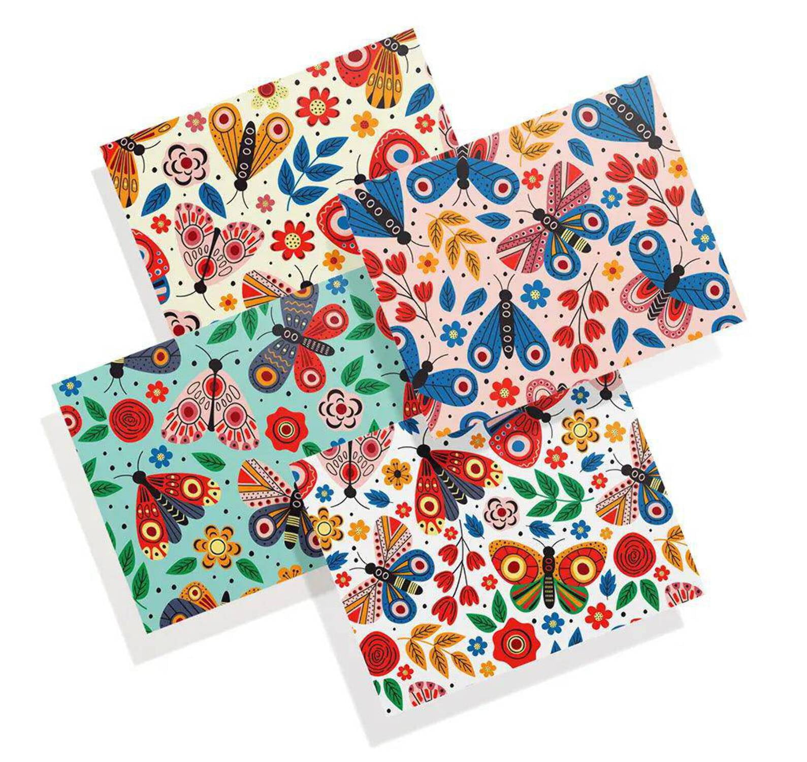 Twigs Paper - Cute Butterfly Assorted Note Card Set - 12 Greeting Cards ...