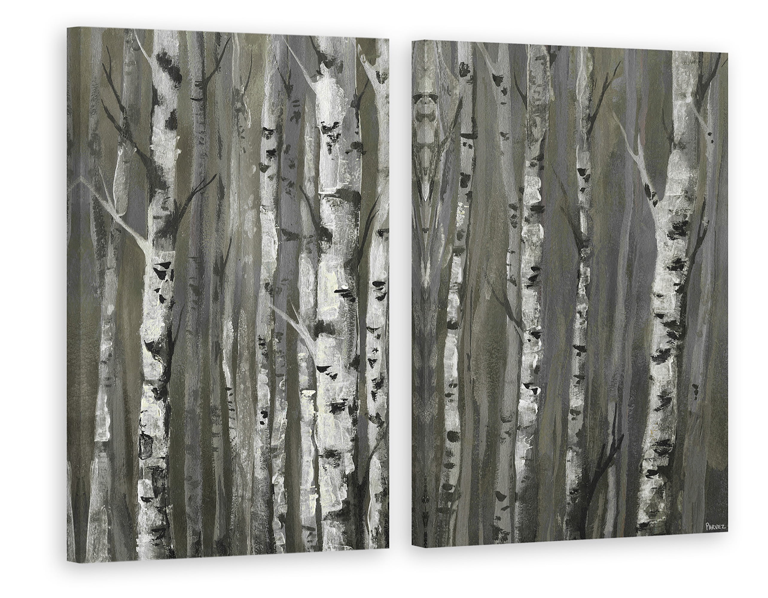 Parvez Taj Twigs and Trunks Forest Diptych - Canvas Print - Walmart.com