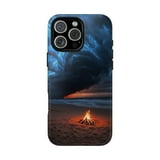 Twilight Beach Campfire Ocean Storm Night Scene Phone Case with iPhone ...