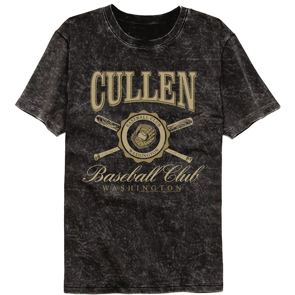 Twilight Cullen Baseball Club Mineral Wash Black T-Shirt - Walmart.com