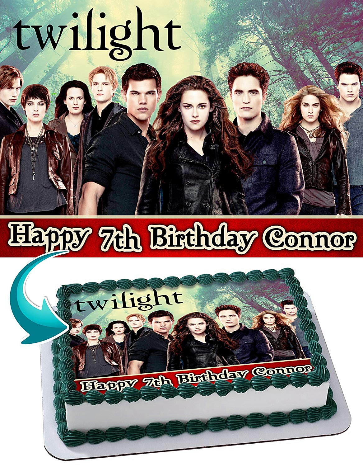 Twilight Edible Cake Image Topper Personalized Picture 1/4 Sheet (8"x10 ...