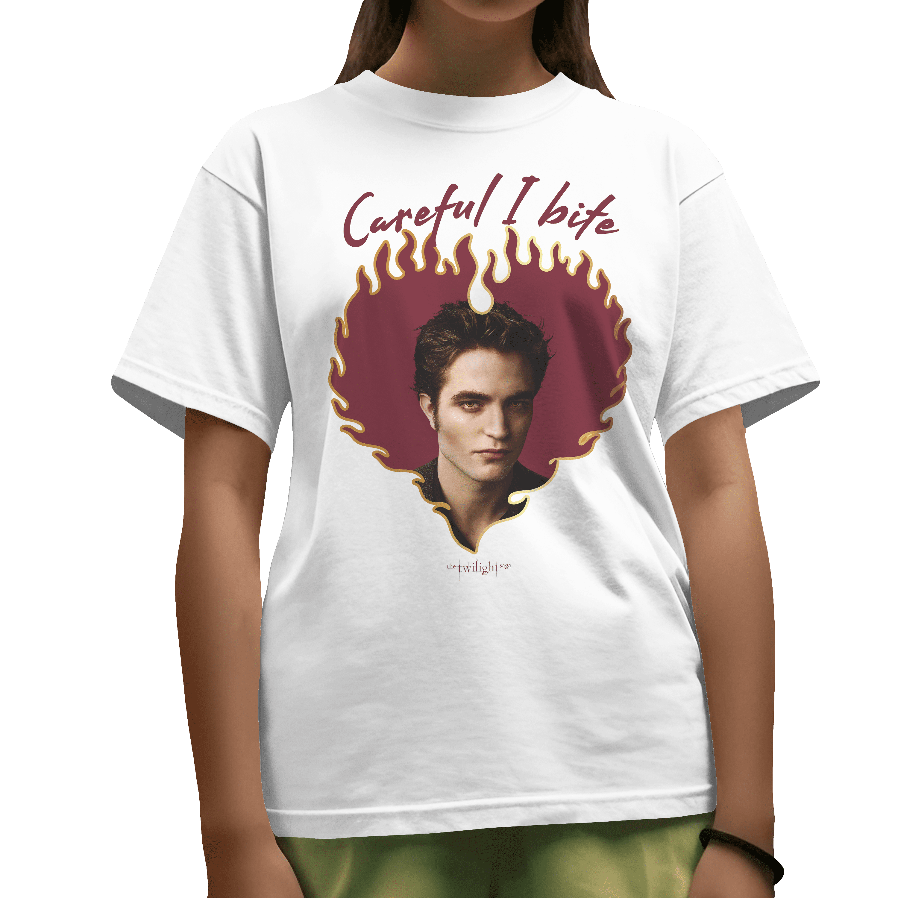 Twilight Edward Heart I Bite Adult Unisex Short Sleeve T-Shirt (White ...