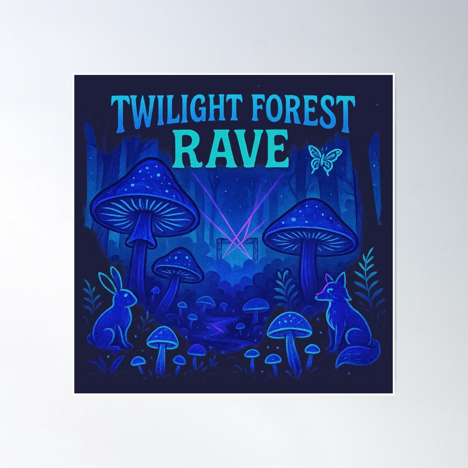 Twilight Forest Rave – Psychedelic Neon Wonderland Poster Wall Art ...