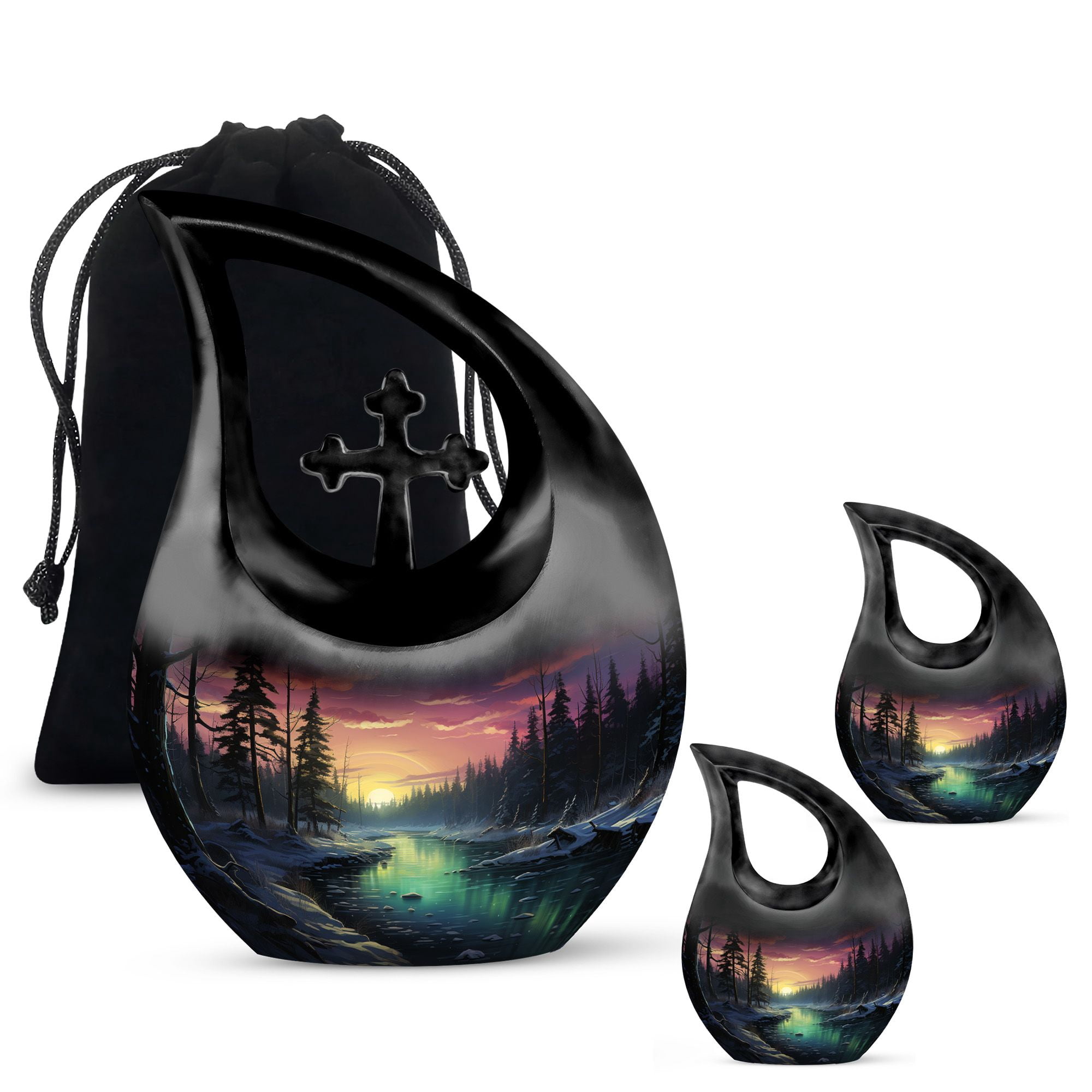 Twilight Glow Frozen Creek Urn - Cremation Urn Human Ashes - Urns For ...