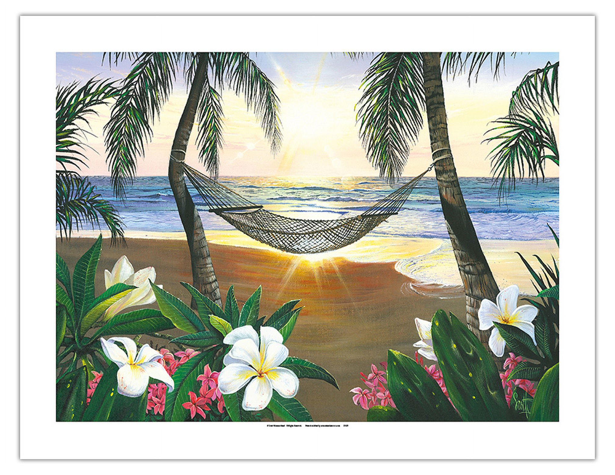 Twilight Hammock - Hawaiian Paradise Sunset View - From an Original ...