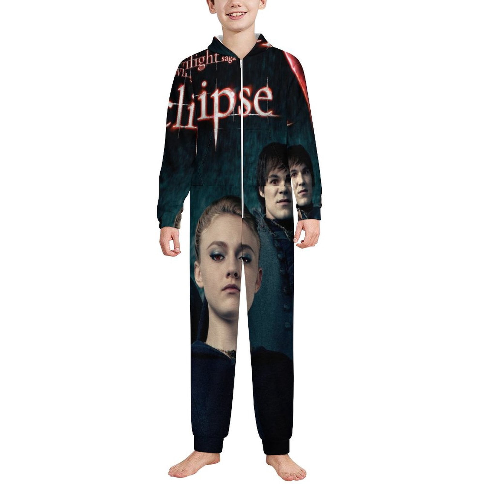Twilight Kids One Piece Pajama Hooded Union Suit PJs Sleepwear for Boys ...