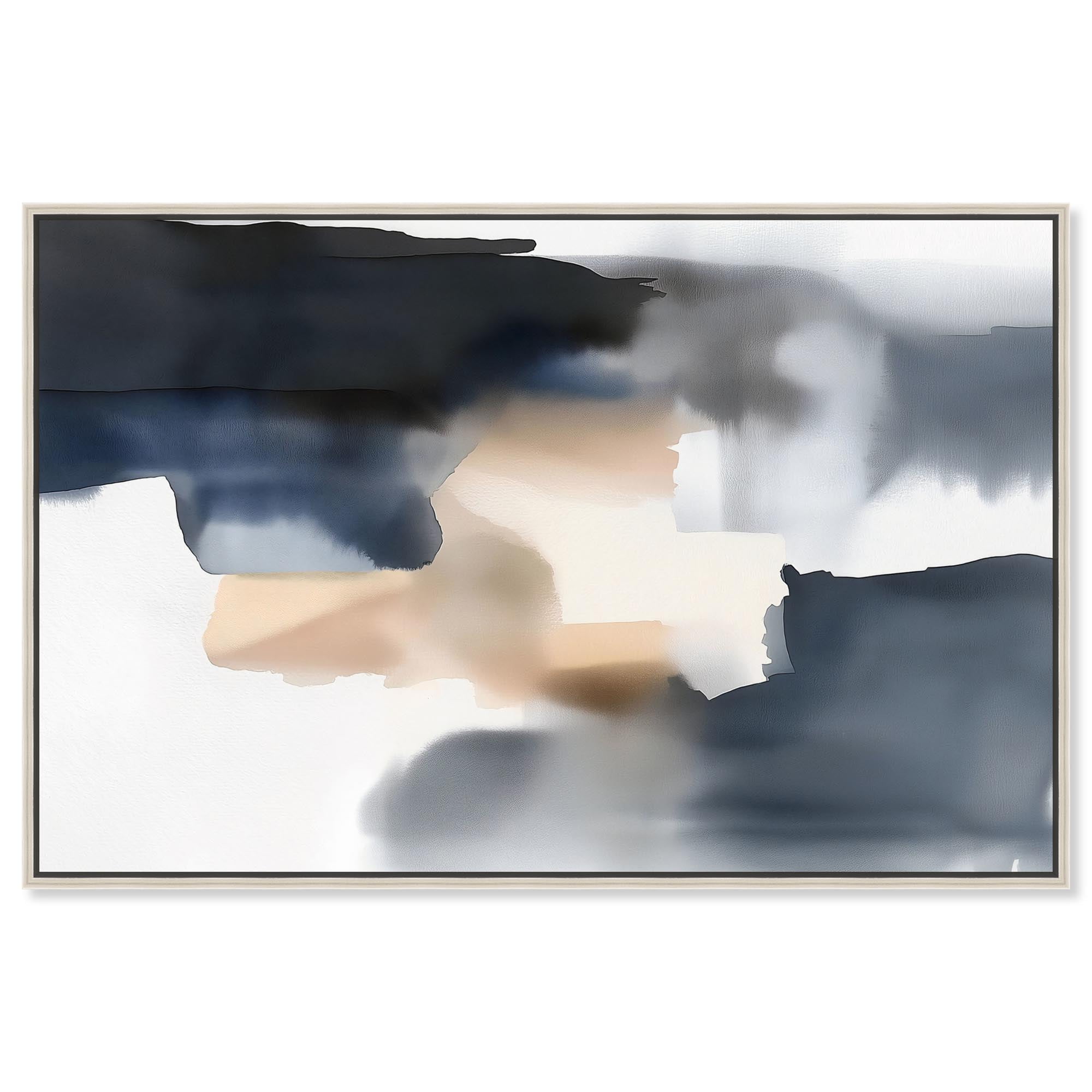 Twilight Layers Canvas Blue Abstract Art by Art Remedy, Silver Frame ...