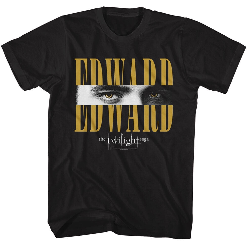 Twilight Movie Saga T- Shirt EDWARD EYES Adult New Licensed Black ...