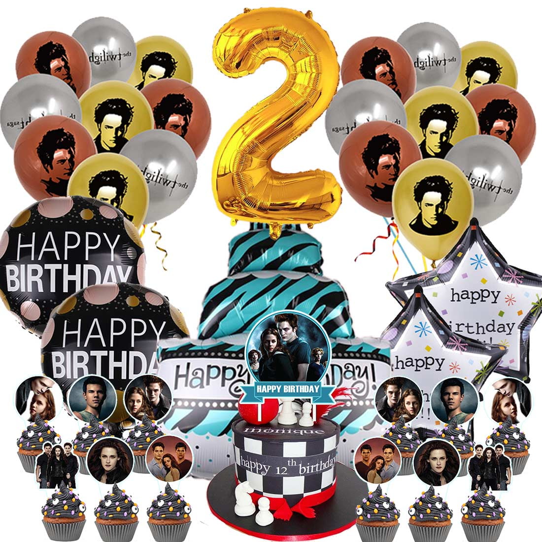 Twilight Party Supplies 2nd Decor Kit Balloons Birthday Cake Topper ...