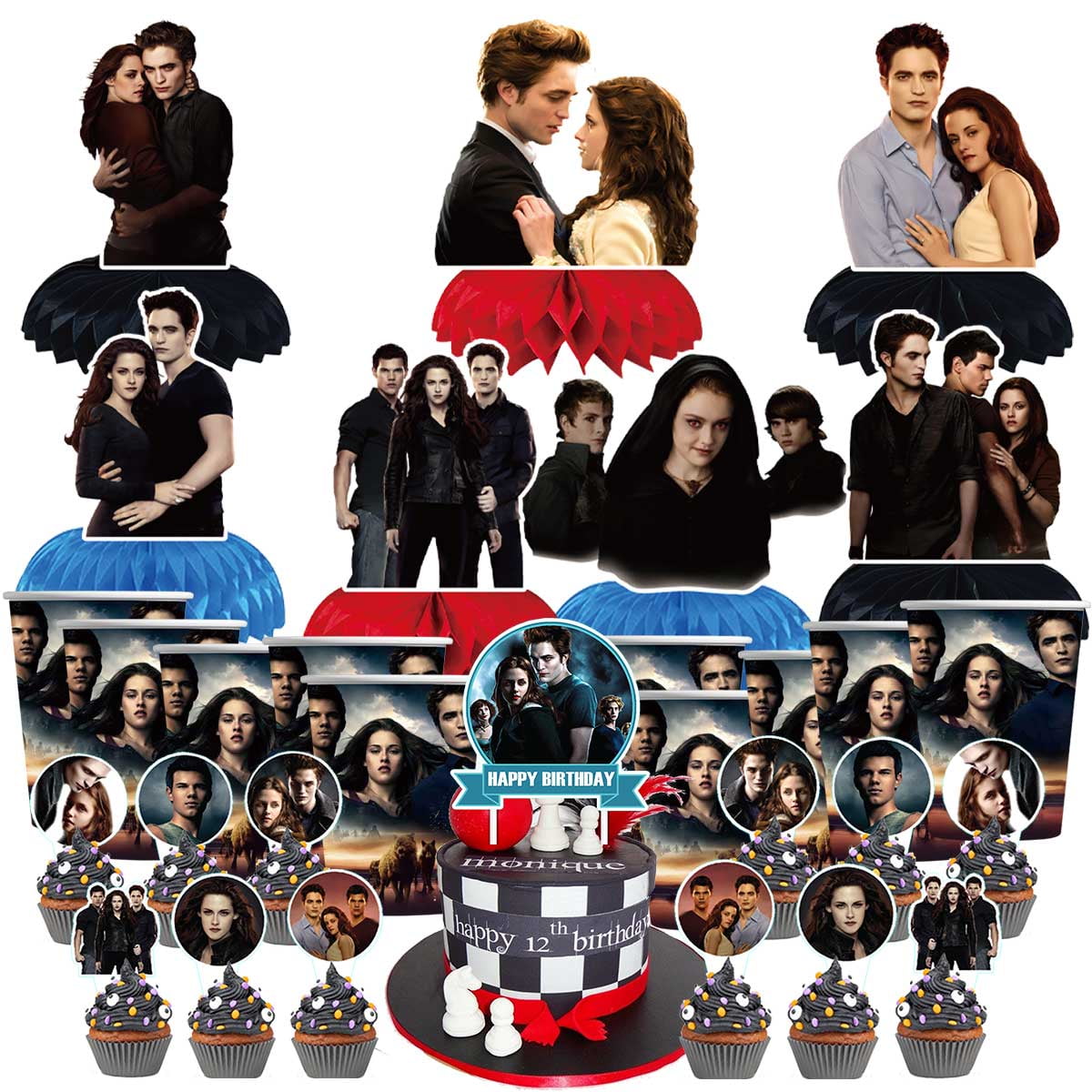Twilight Party Supplies Decor Cups Fans Decorations Honeycomb ...