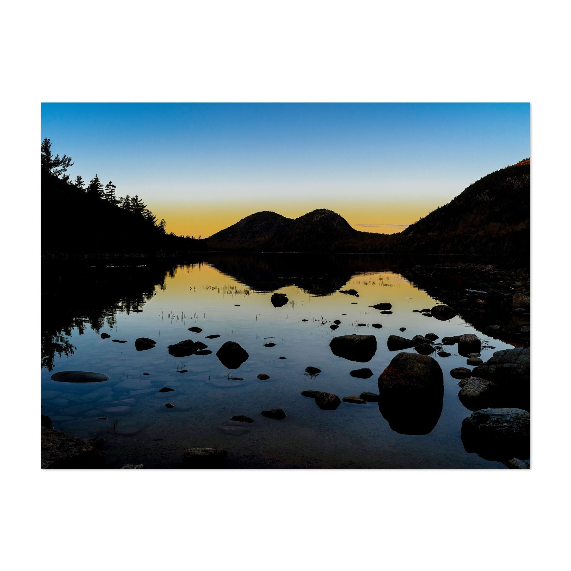 Twilight Reflections on Jordan Pond - Maine Photography Landscape Sunset Lake Nature Scenic ...