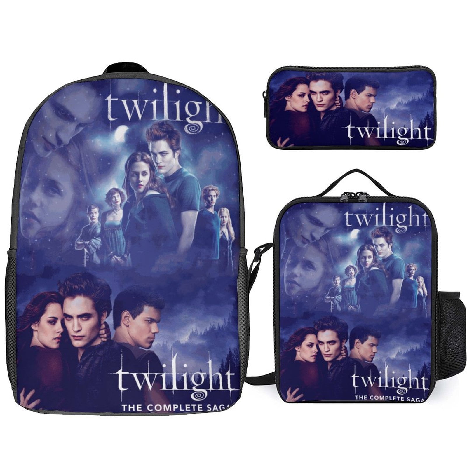 The Twilight Saga 3 Piece Backpack Set with Lunch Bag Pencil Case, High ...
