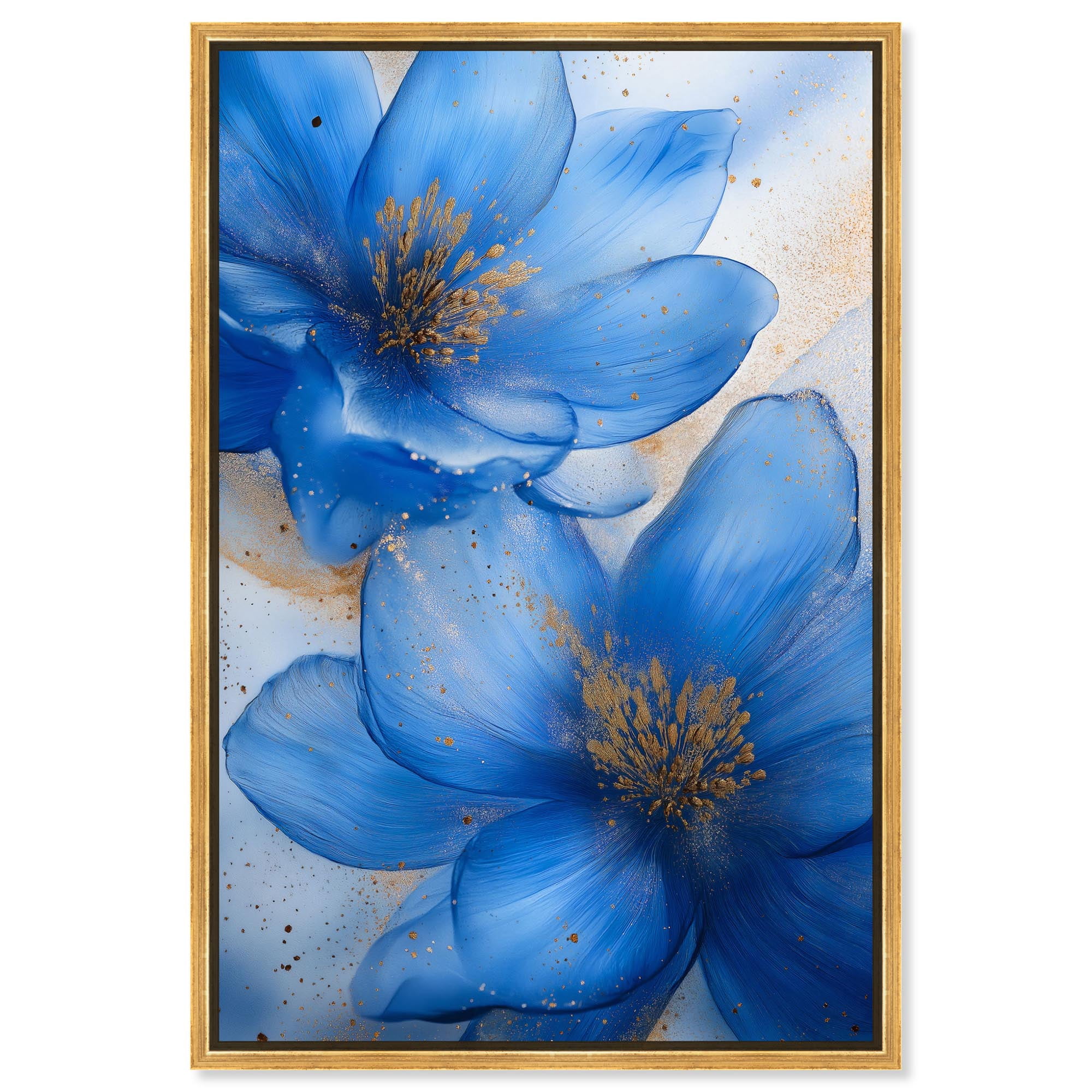 Twilight Teal Tint II Canvas Flower Wall Art by Art Remedy, Gold Frame ...