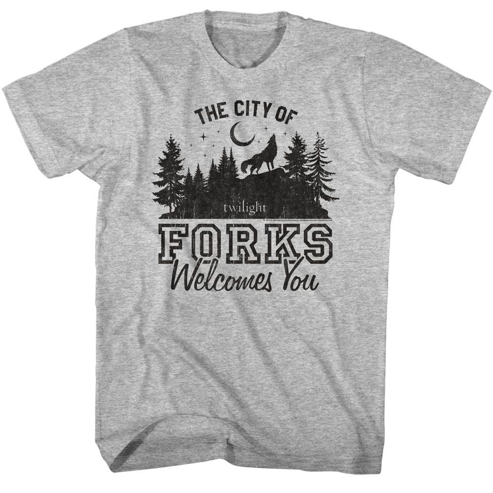 Twilight The City of Forks Gray Heather T-Shirt - Walmart.com