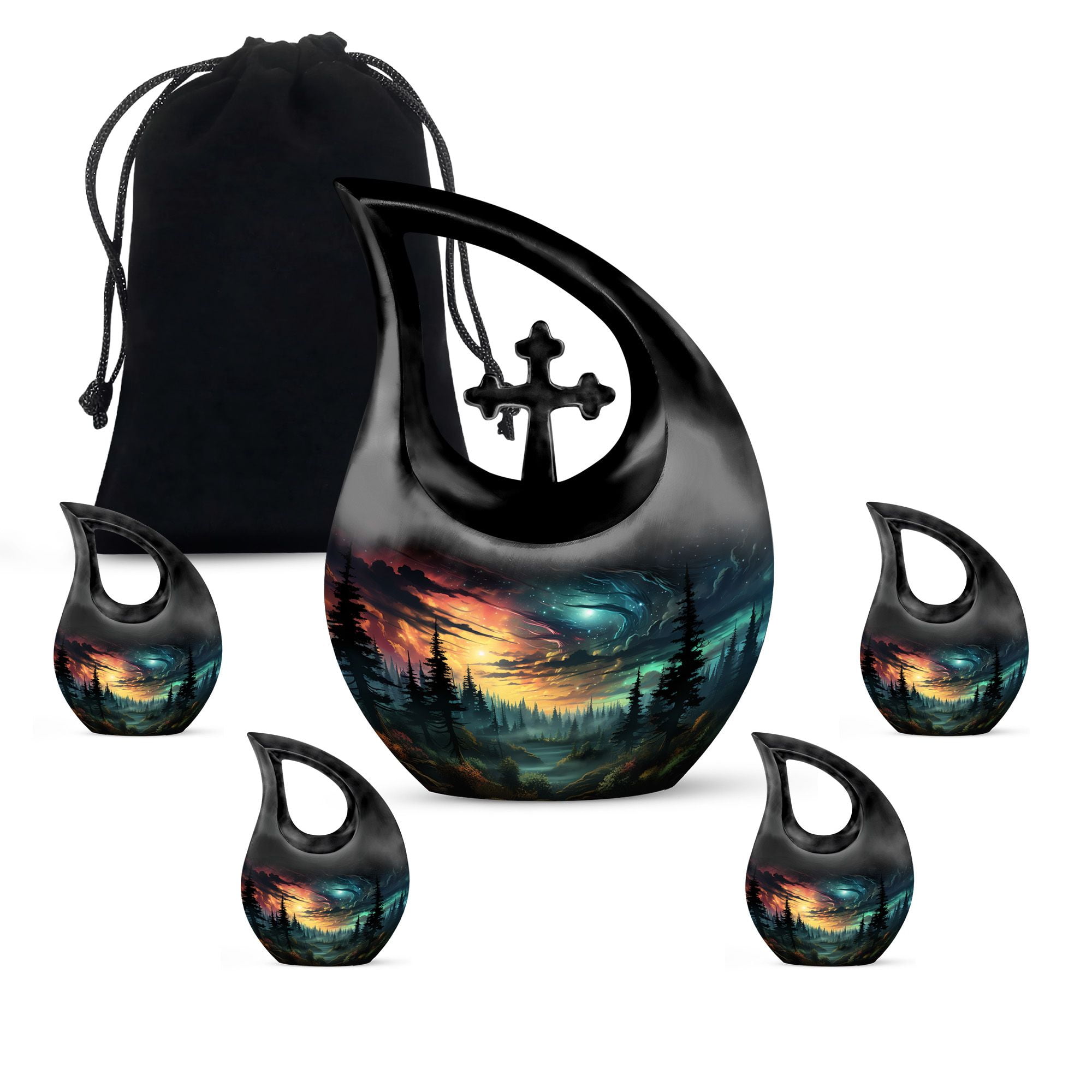 Twilight Whispers Enchanted Forest Urn - Large Decorative Urn - Urns For Women Human Ashes & Men ...