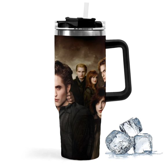 Twilight -theme Insulated Stainless Steel Tumbler with Handle Gifts For ...