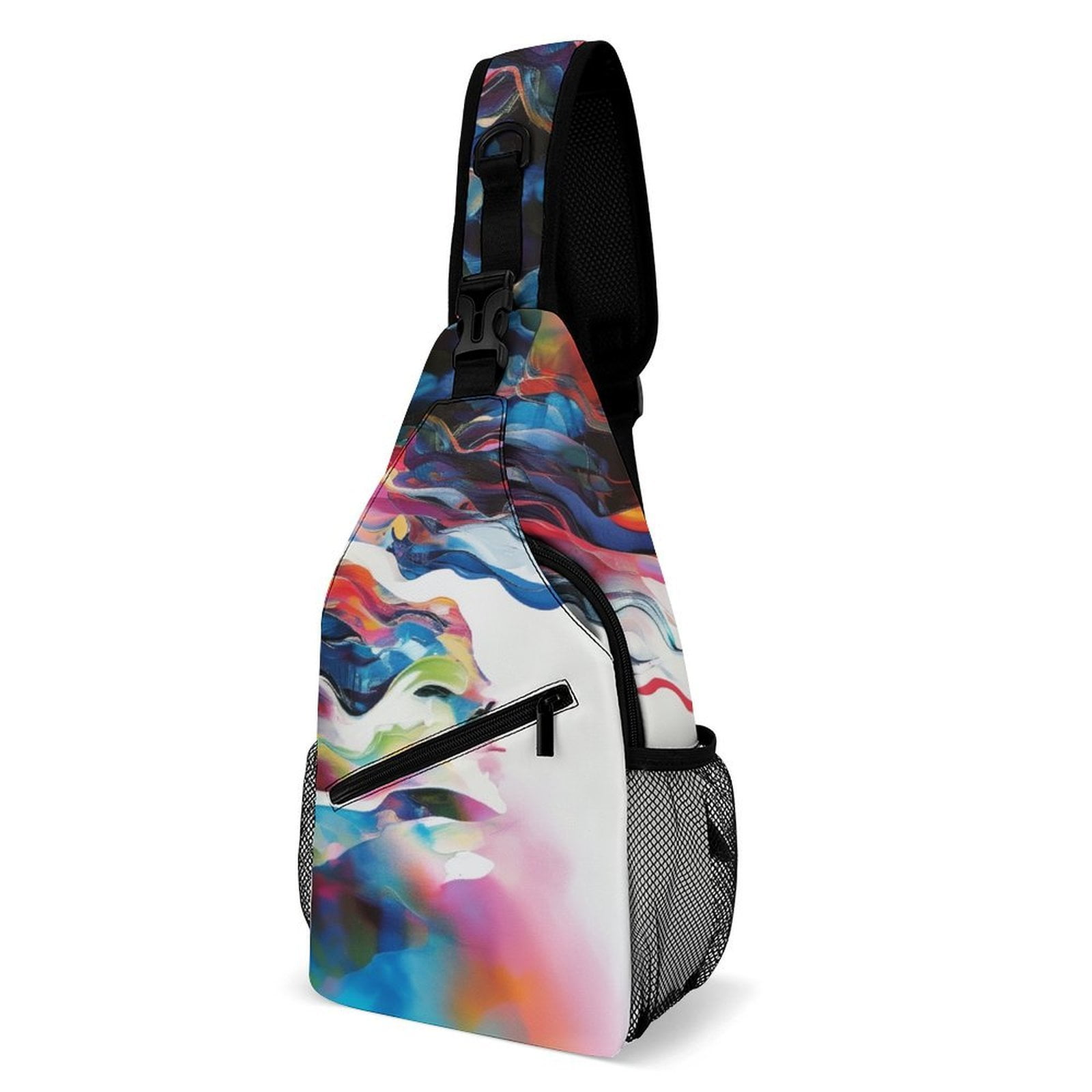 Twill Chest Bag Pack Unisex – Multi‑Pocket with Mesh Side Pockets ...