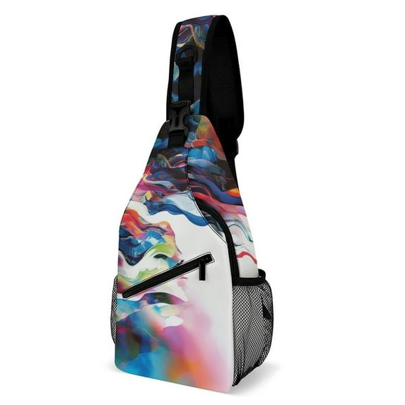 Twill Chest Bag Pack Unisex – Multi‑Pocket with Mesh Side Pockets ...