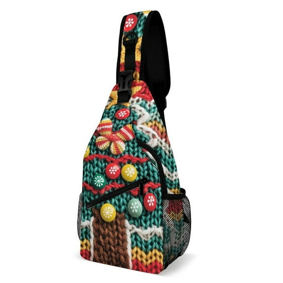 Twill Chest Bag Pack Unisex – Multi‑Pocket with Mesh Side Pockets ...