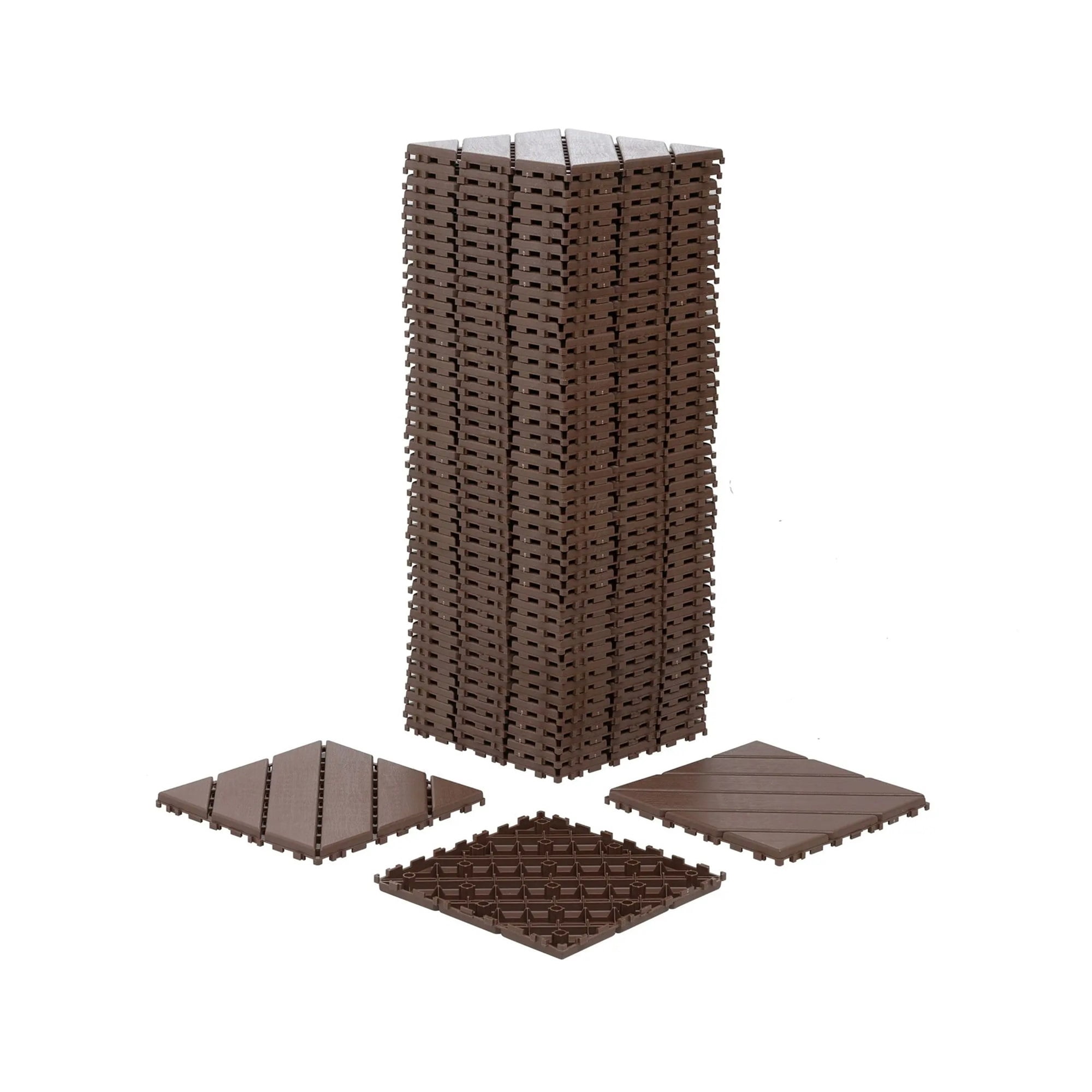 Twill Interlocking Patio Deck Tiles 44 Pack 12x12 Inch, Easy Install ...