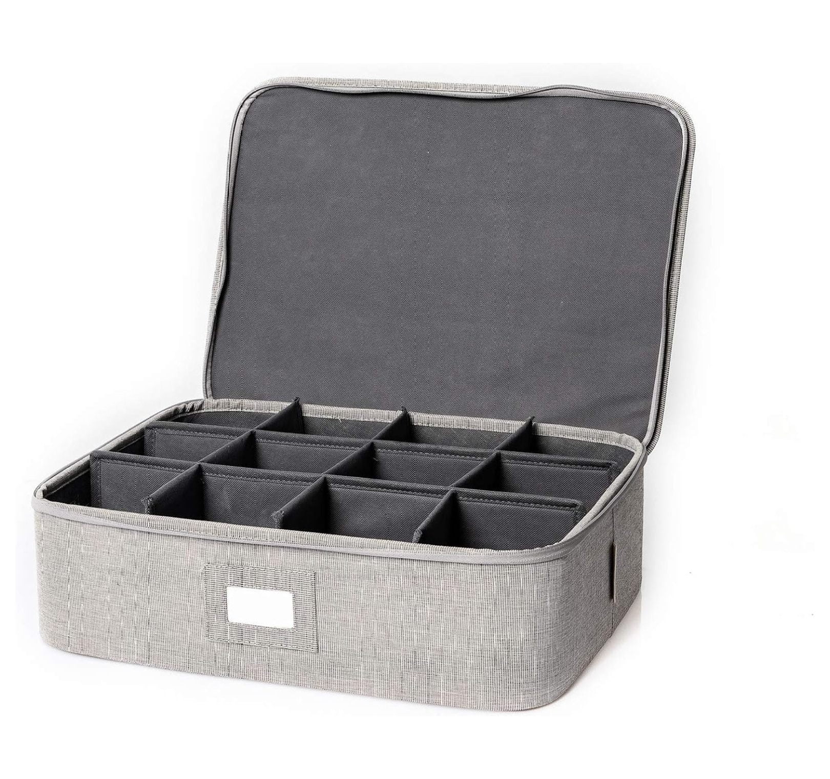 Twill Mug/Cup Hard-shell Storage Organizer Large (12-Dividers) Gray ...