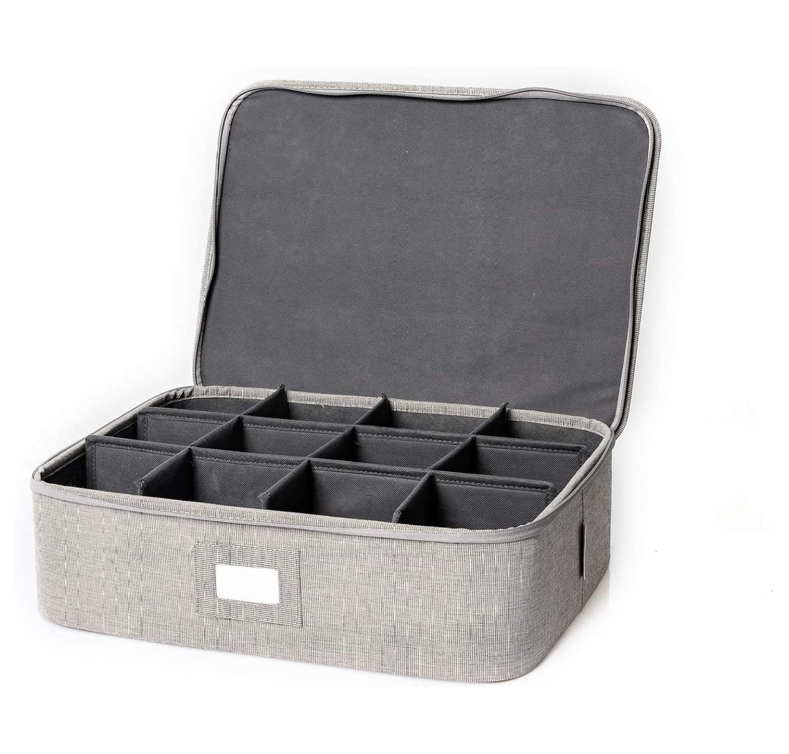 Twill Mug/Cup Hard-shell Storage Organizer Large (12-Dividers) Gray ...
