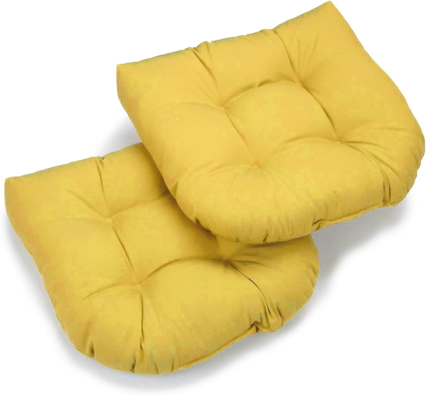 Twill Rounded Back Chair Cushion, 19" X 19", Sun Set Yellow, 2 Count ...