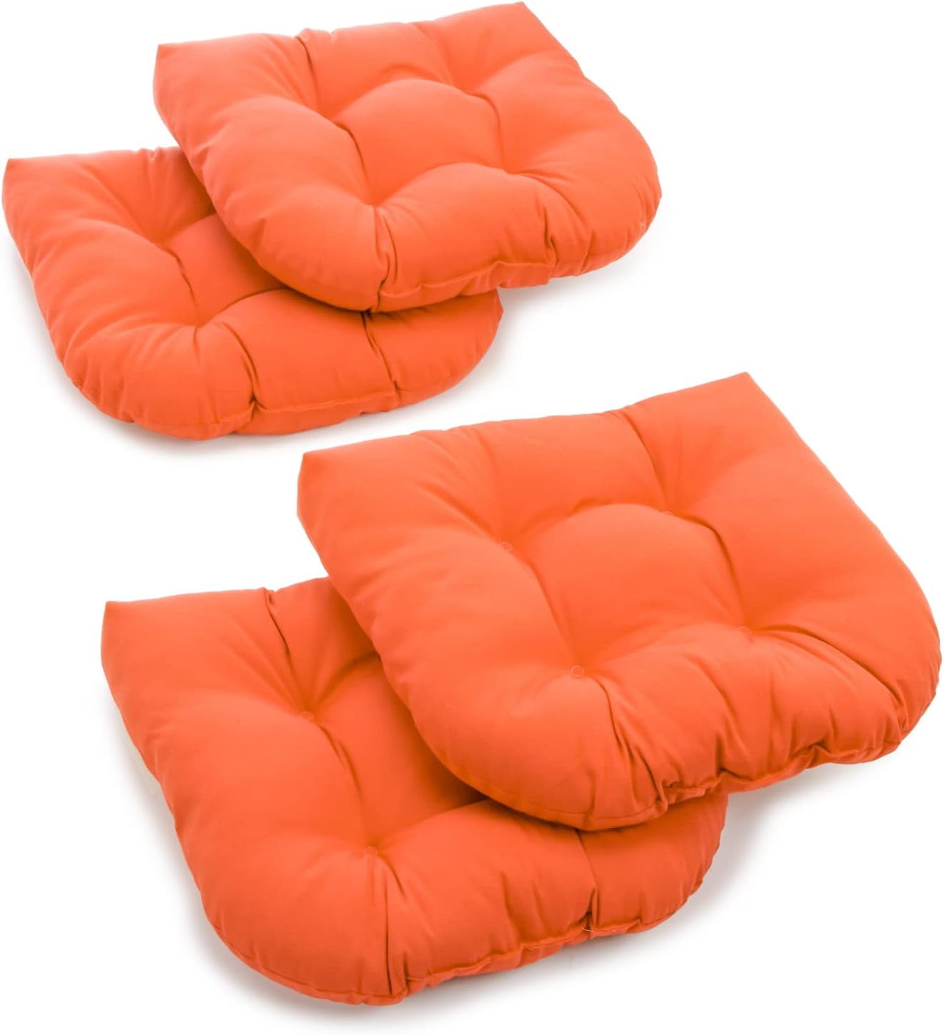 Twill Rounded Back Chair Cushion, 19" X 19", Tangerine Dream 4 Count ...
