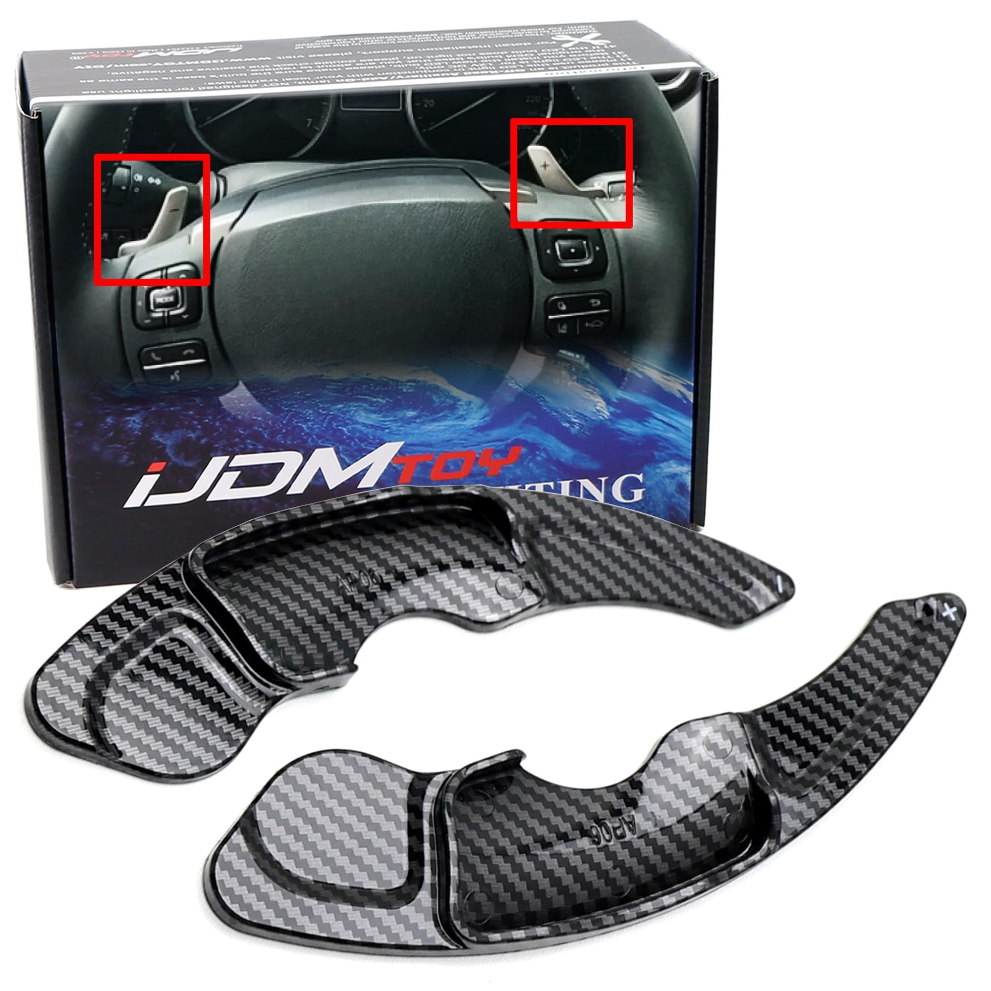 Twill-Weave Carbon Fiber Pattern Style Larger Paddle Shifter Extensions ...