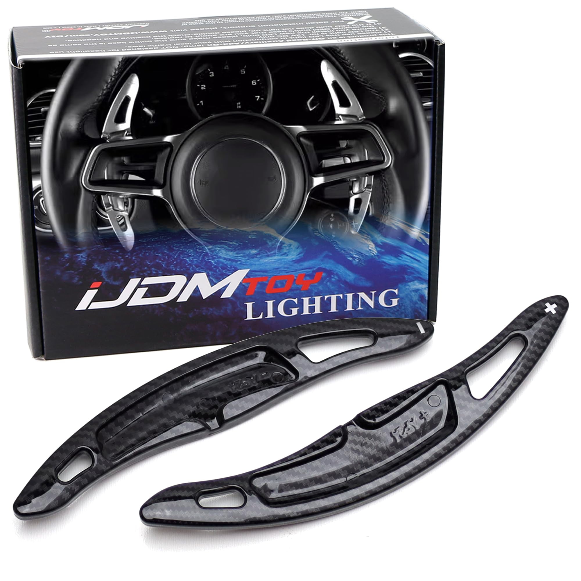 Twill-Weave Carbon Fiber Pattern/Style Larger Paddle Shifter Extensions For Porsche Cayenne ...