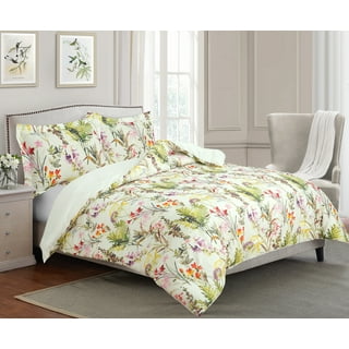 Swanson Beddings Magnolia Floral Print 3-Piece 100% Cotton Bedding Set ...