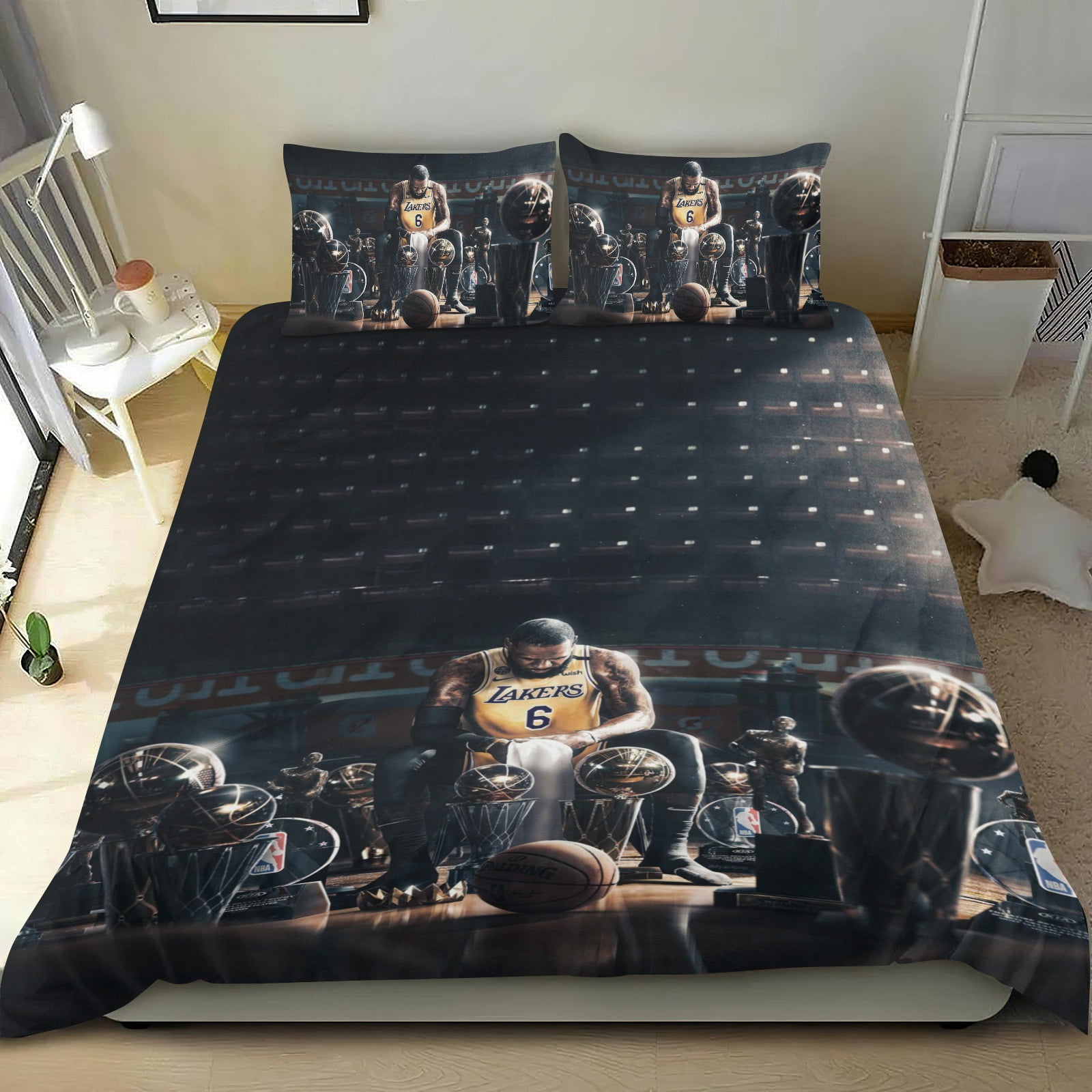 Twin 3 Piece Comforter Set For Emperor Lebron James Bedding Set Cute ...