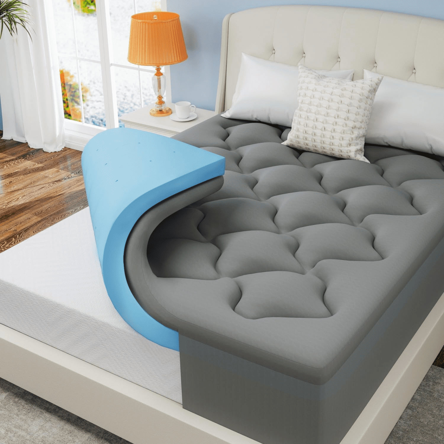 Twin 4-inch Memory Foam Mattress, Twin Size, 2-inch Gel Memory Foam ...
