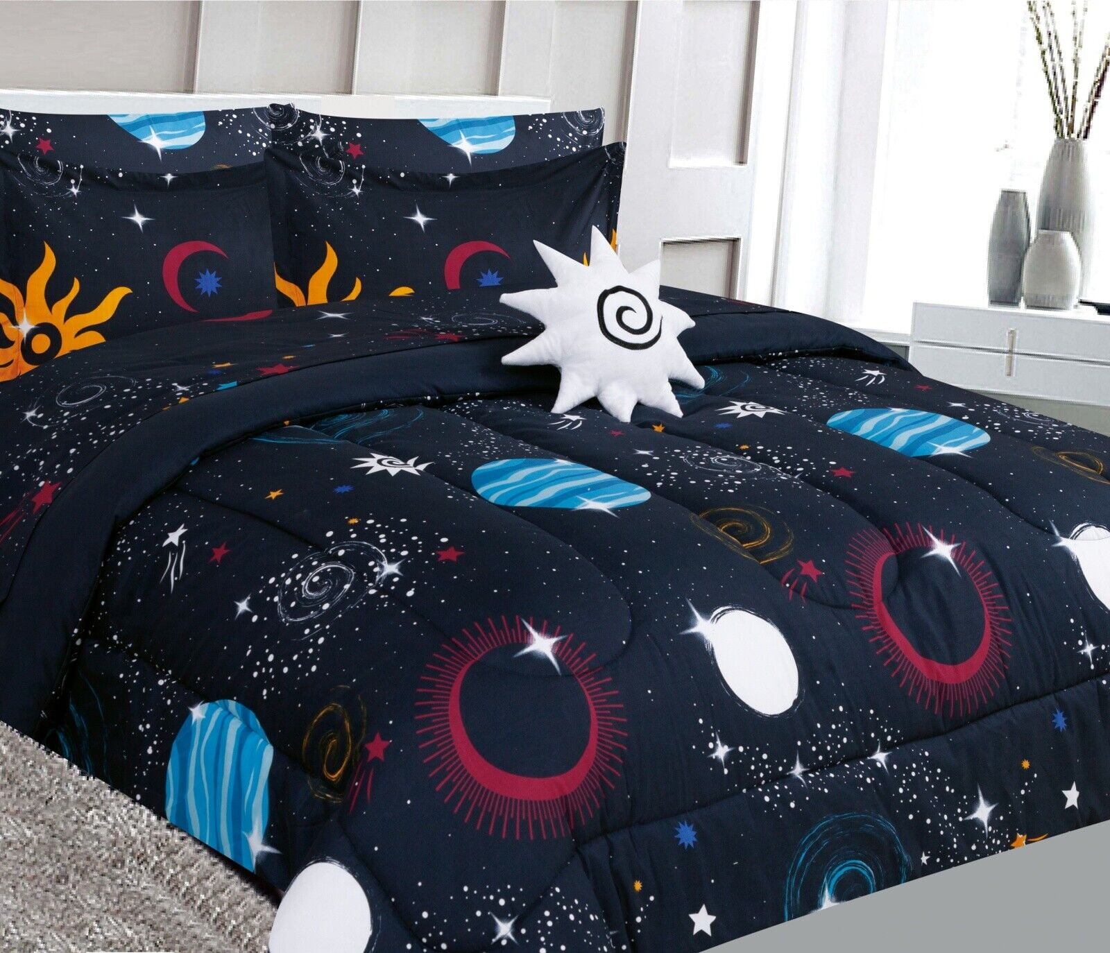 Twin 6 piece kids girls boys comforter set bed in bag w/shams, sheet ...