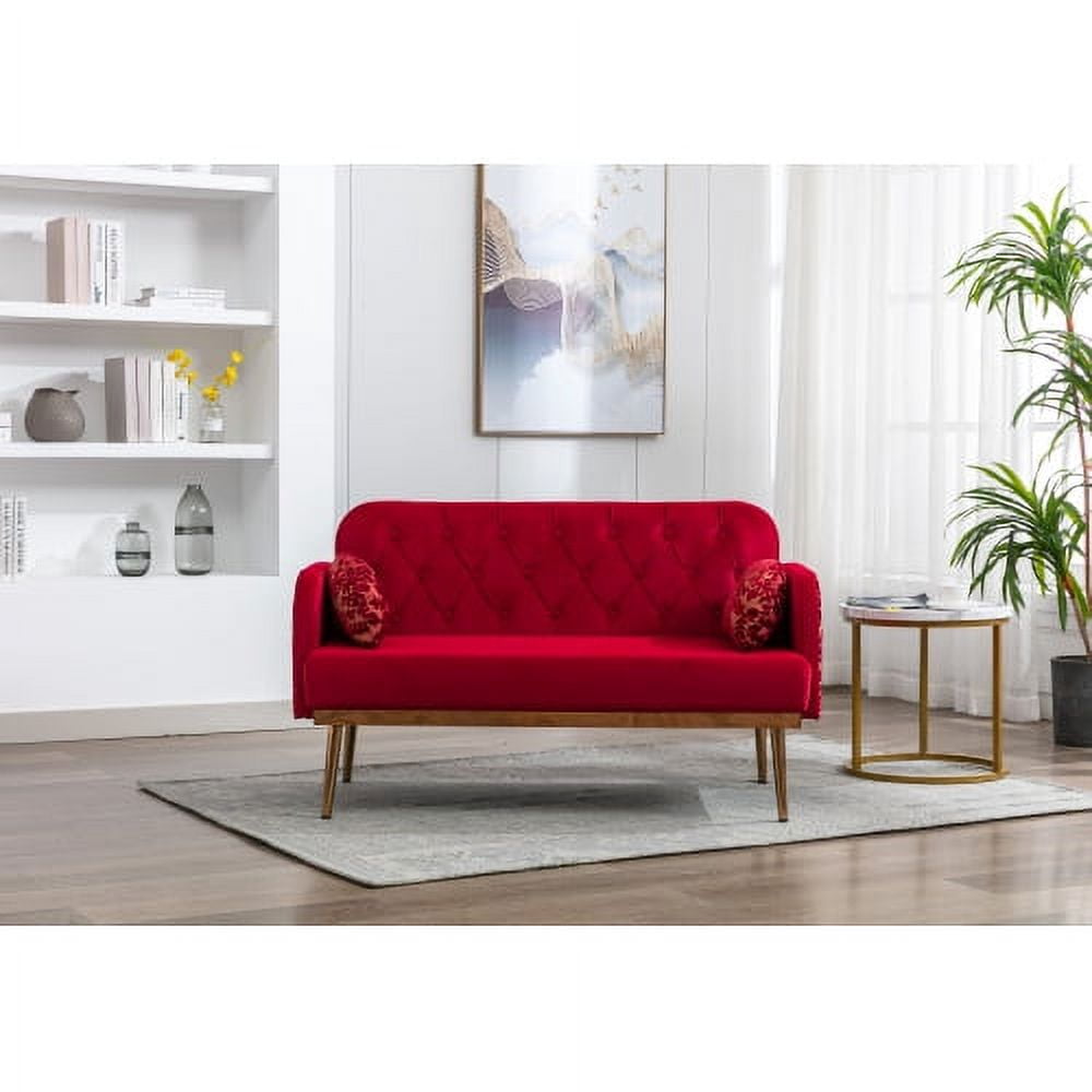 Twin Accent Loveseat Sofa Mid Century Modern Velvet Sofa Couch with ...