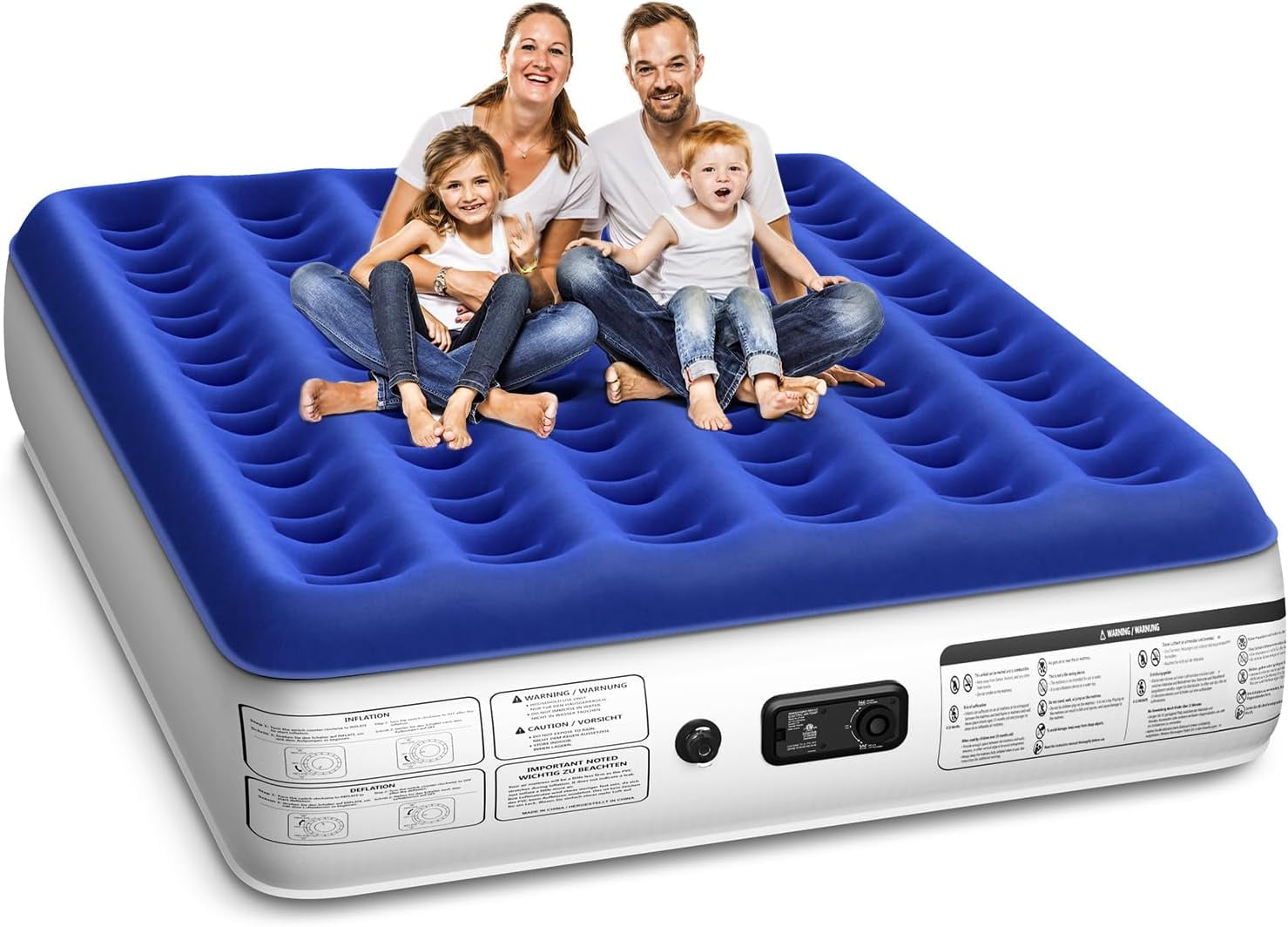 Twin Air Mattress with Built in Pump Luxurious Comfort 16" Raised ...