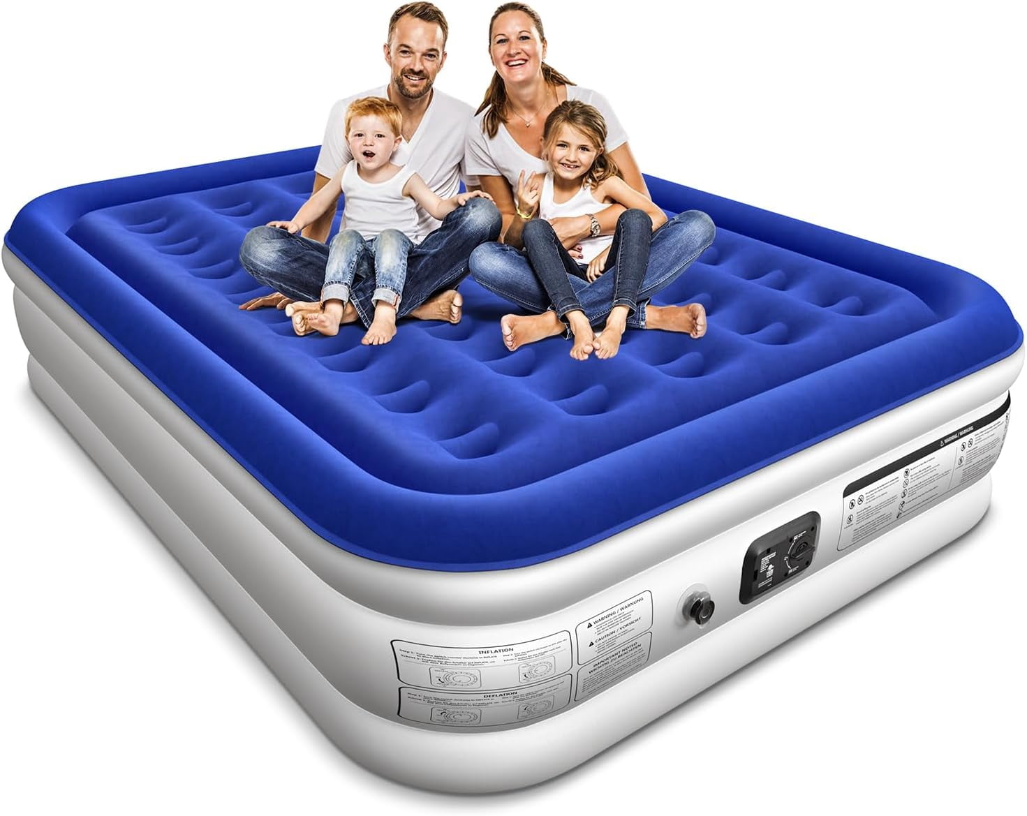 Twin Air Mattress with Built in Pump Luxurious Comfort 16" Raised ...