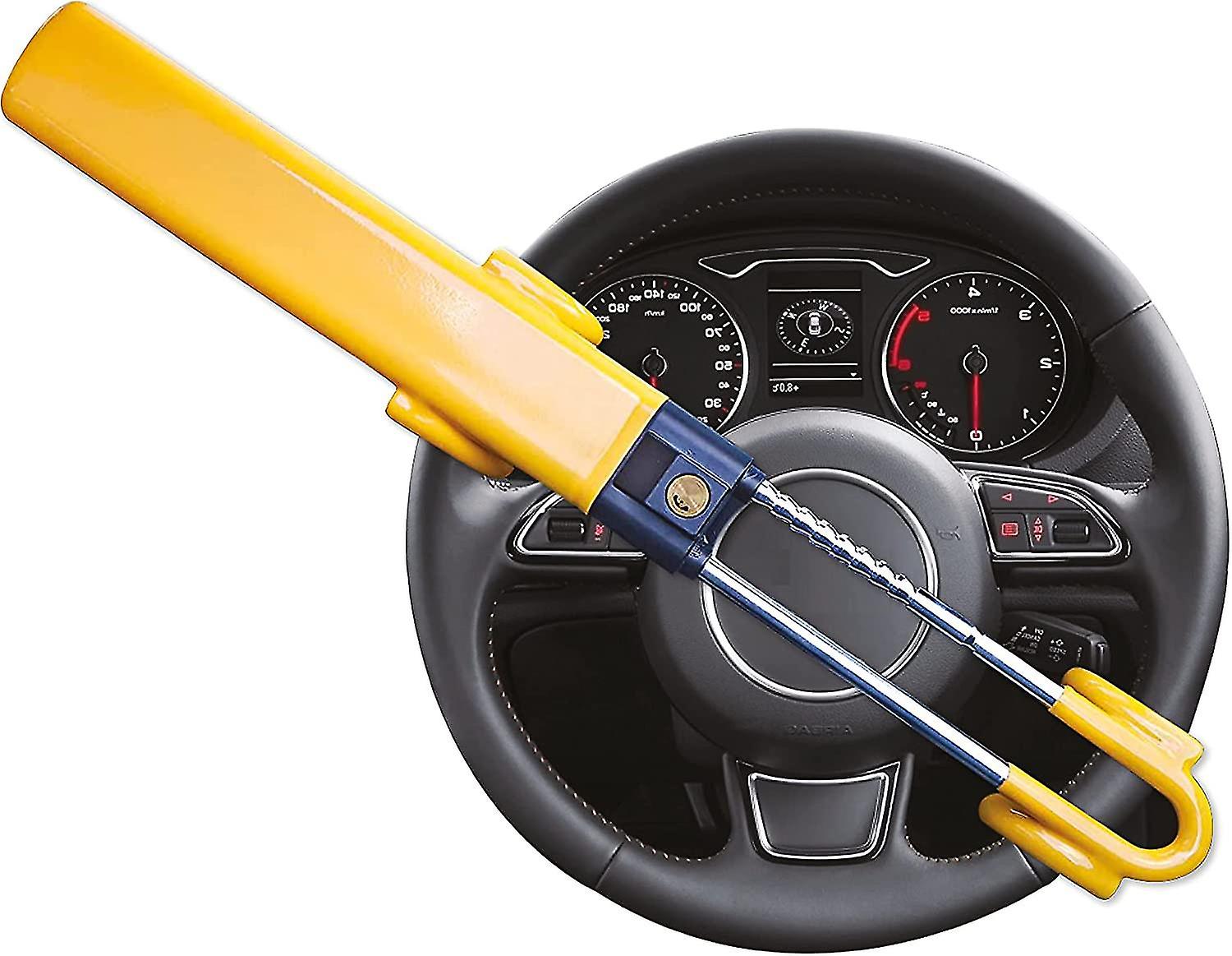 Twin Bar Steering Wheel Lock – High Visibility Anti-theft Device with 2 ...