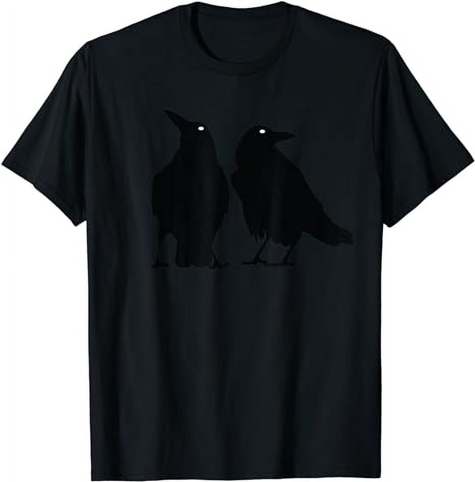 Twin Beautiful Black Raven Birds And Crows Silhouette T-Shirt - Walmart.com
