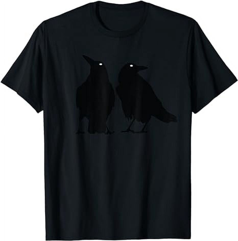 Twin Beautiful Black Raven Birds And Crows Silhouette T-Shirt - Walmart.com