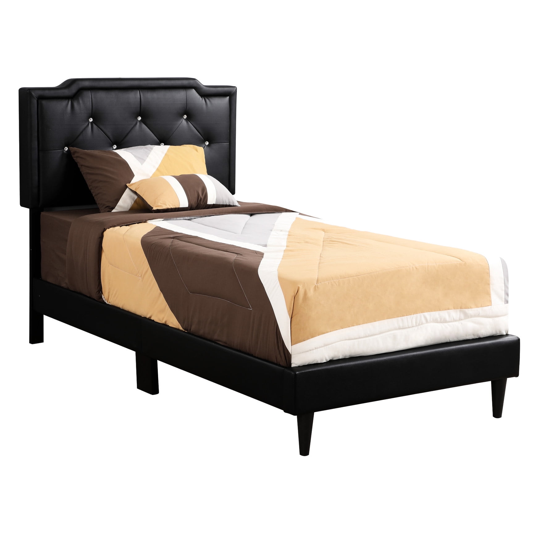 Twin Bed / Black Color, Spacious Area / Comfortable for Single Sleepers ...
