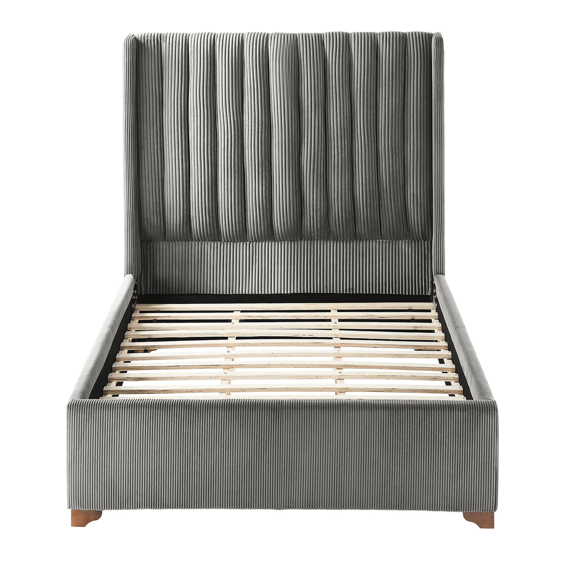 Twin Size Bedroom Bed Frame | Elegant Wing Back Design | Mattress ...